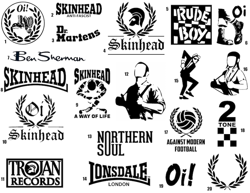 OI Ska Skinhead Decal Sticker Trojan Punk Specials 2 Tone Madness Dr ...