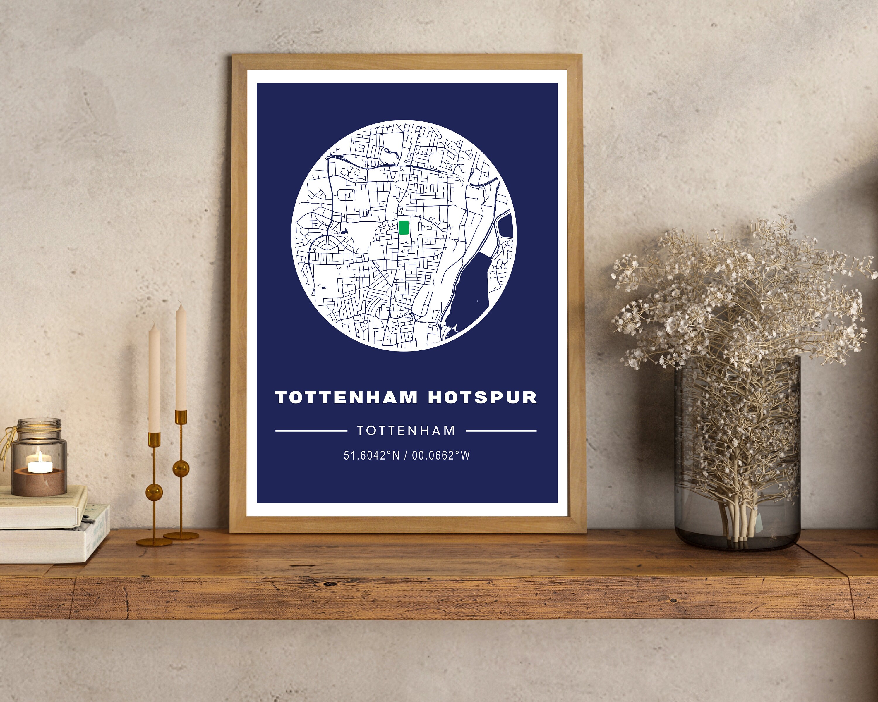 Tottenham Hotspur Stadium Poster, Tottenham FC Location Map, Hotspur ...