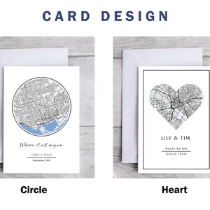 Anniversary Card, Custom Location Map Card, Where We Engaged, Our First ...