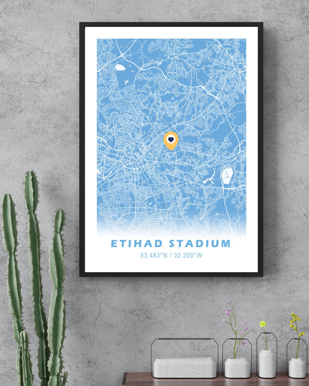 Etihad Stadium Map Print Manchester City FC Location Map - Etsy