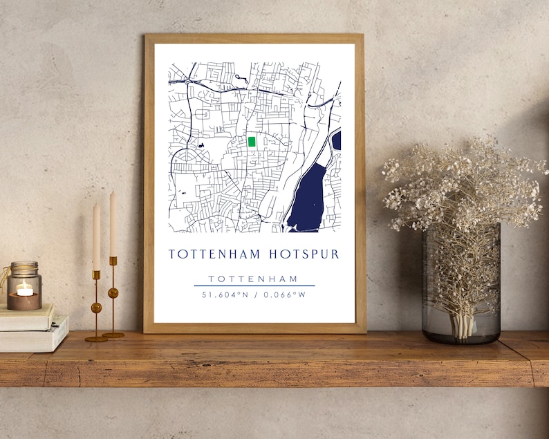 Tottenham Hotspur Stadium Poster, Tottenham FC Location Map, Hotspur ...