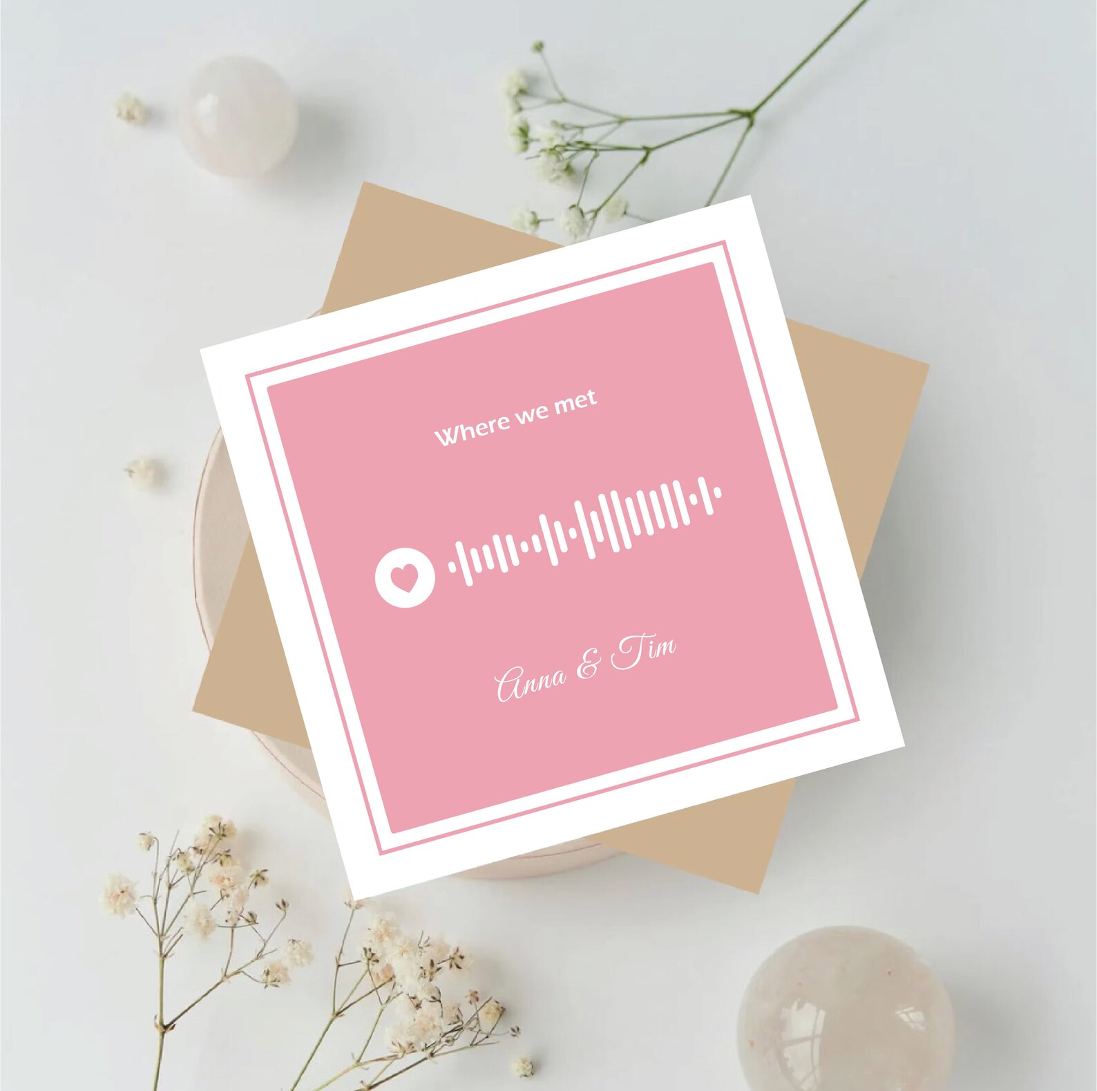 Spotify Code Card, Custom Playable Song Card, Our First Date Kiss, Gift ...