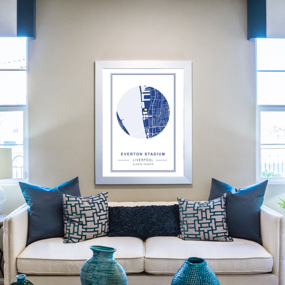 New Everton Stadium Map Print, Bramley Moore Location Map, Everton FC ...