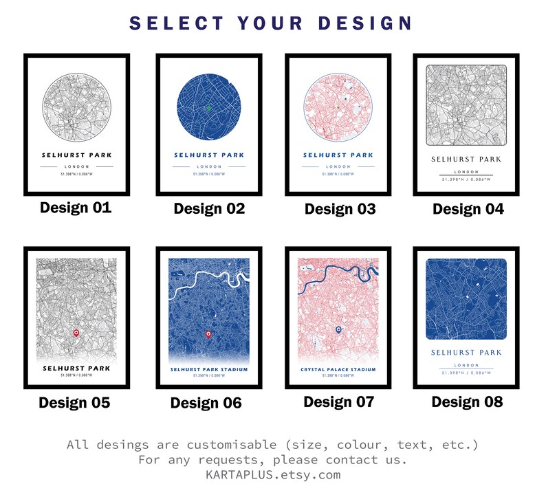 Selhurst Park Stadium Poster, Crystal Palace FC Location Map, Selhurst ...