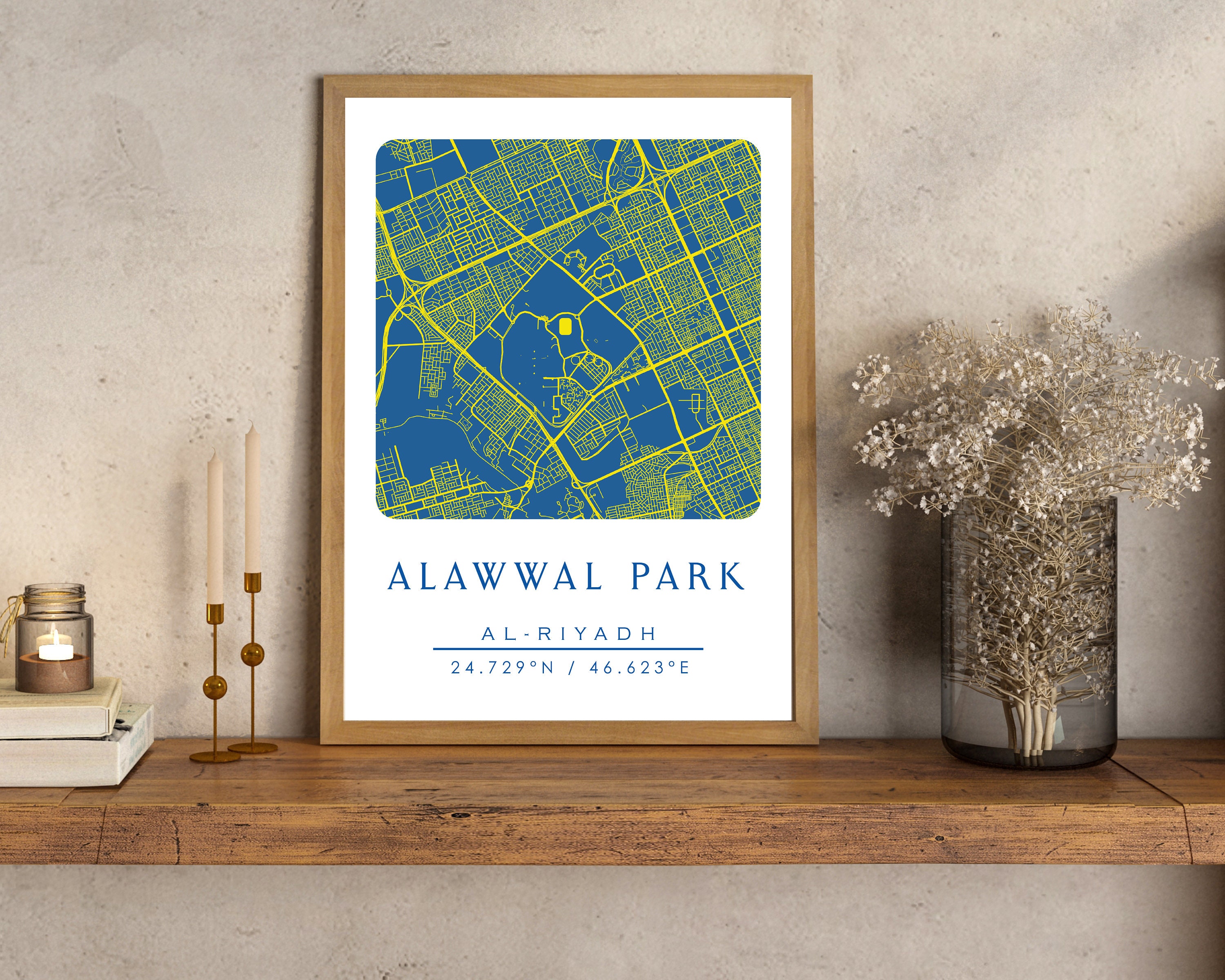 ALAWWAL Park Stadium Poster (digital File Download), Al-nassr FC Location Map, Al-riyadh Stadium ...