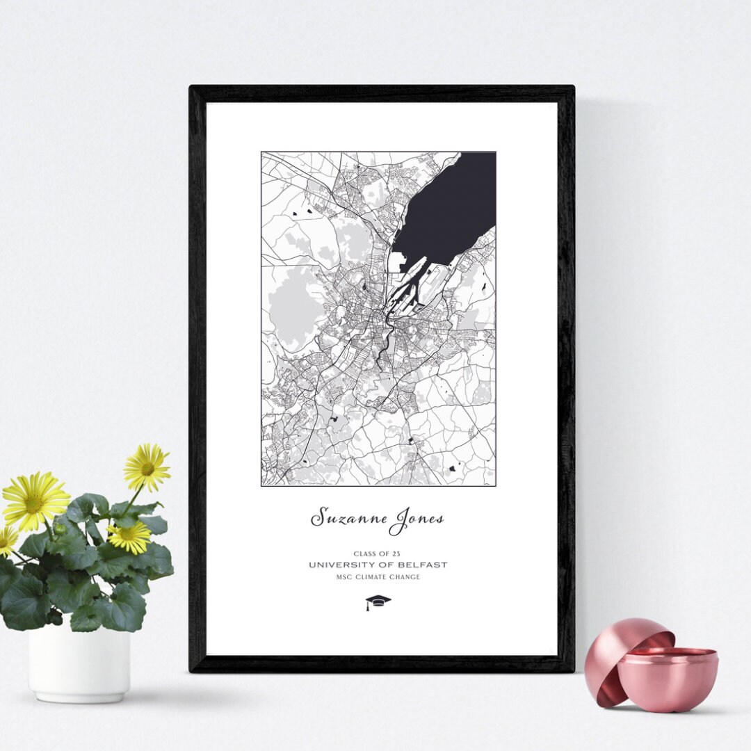Graduation Map Print Custom Graduation Gift University - Etsy