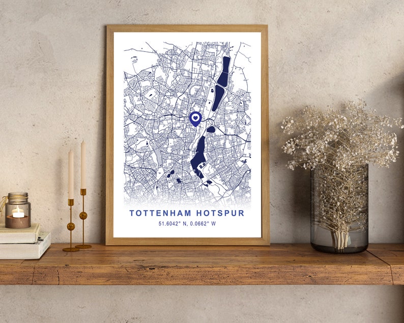 Tottenham Hotspur Stadium Poster, Tottenham FC Location Map, Hotspur ...