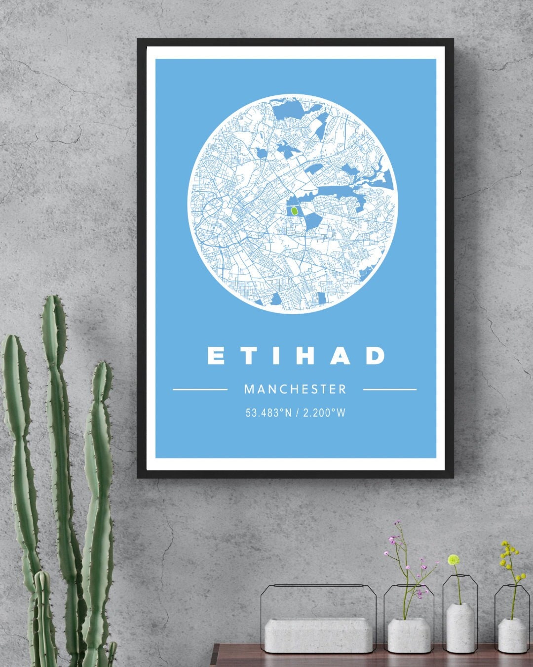 Etihad Stadium Map Print Manchester City FC Location Map - Etsy