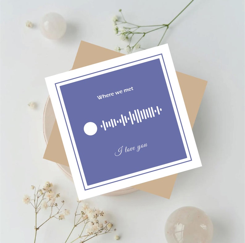 Spotify Code Card, Custom Playable Song Card, Our First Date Kiss, Gift ...