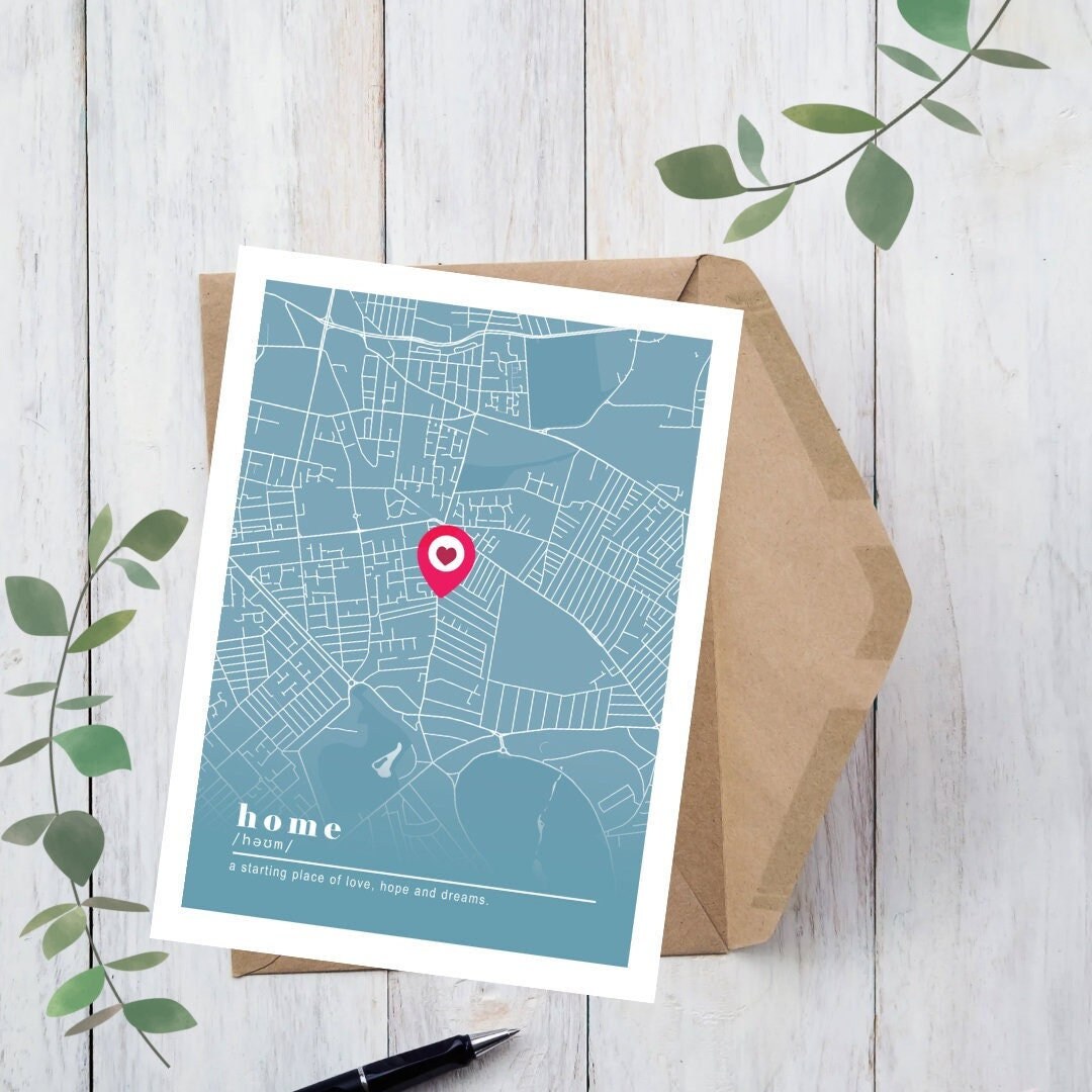 Unique Home Definition Card, Our Special Place, Custom House Location ...