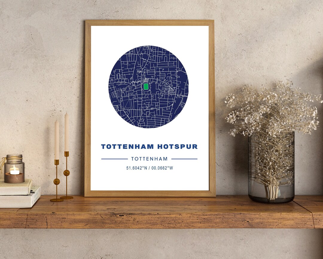Tottenham Hotspur Stadium Poster, Tottenham FC Location Map, Hotspur ...