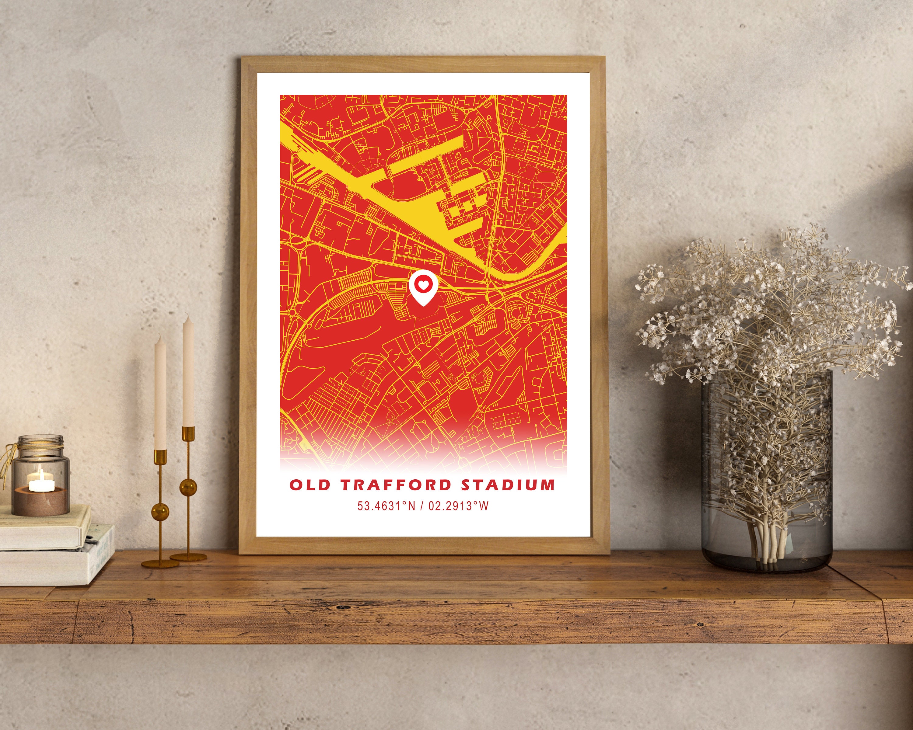 Old Trafford Stadium digital File Download, Man United FC Location Map ...