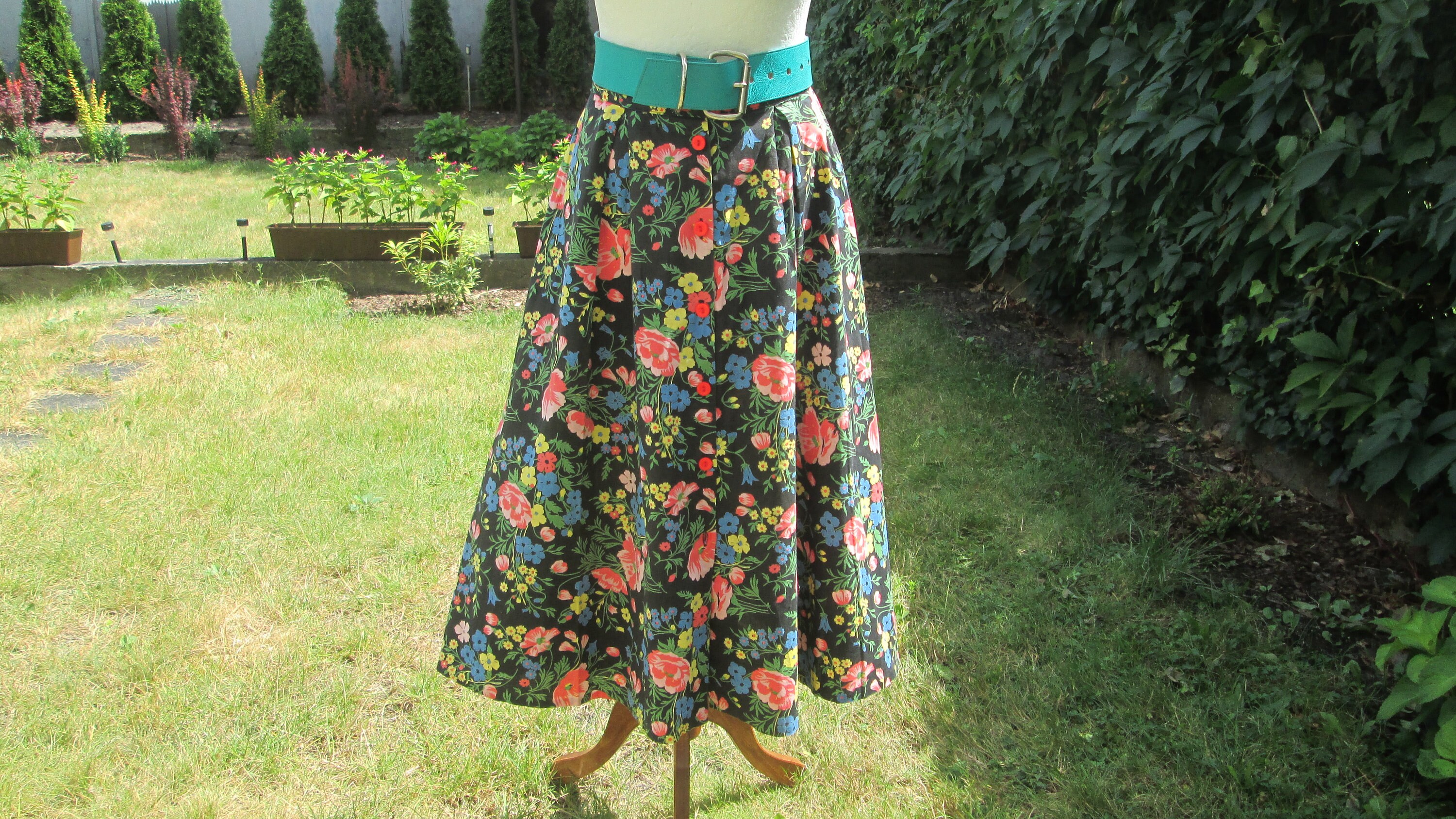 Cotton Skirt Pockets / Rare Skirt Vintage / Floral Cotton Cotton Skirt Pockets / Rare Skirt Vintage / Floral Cotton