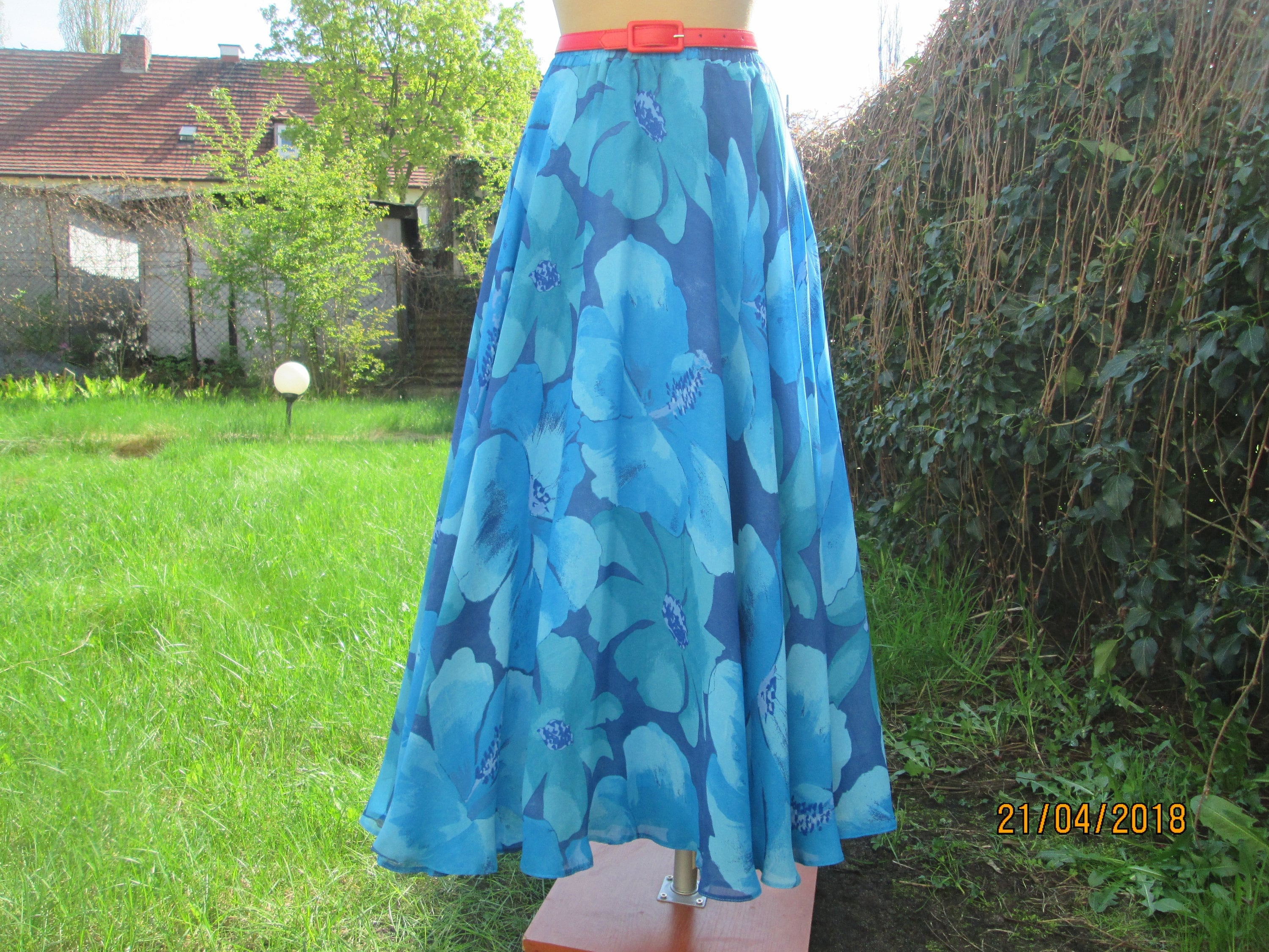 Circle Long Skirt / Circle Skirt Maxi / Big Size Skirt / Blue / Navy ...