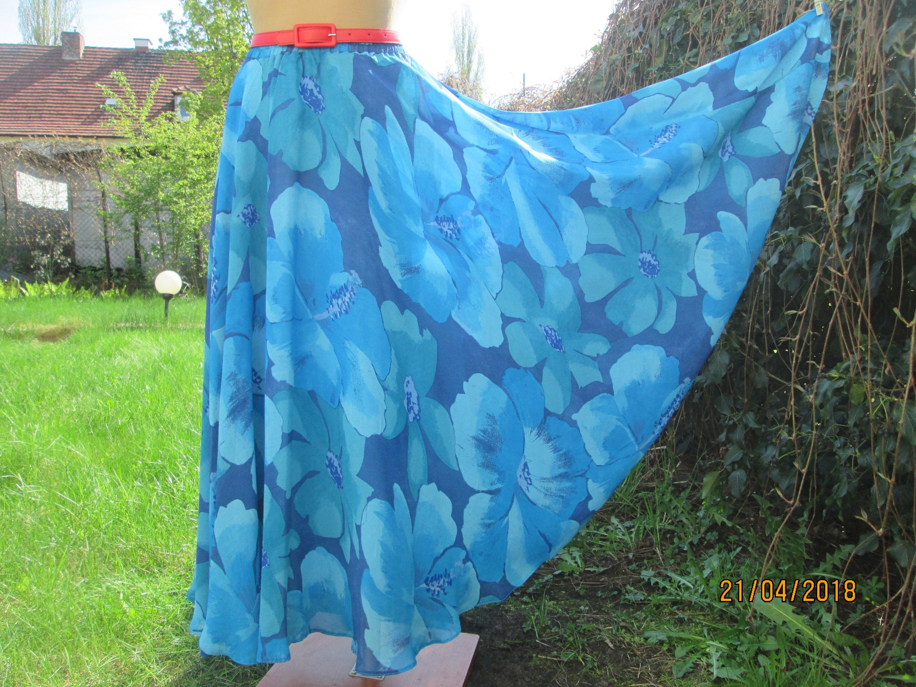 Circle Long Skirt / Circle Skirt Maxi / Big Size Skirt / Blue / Navy ...