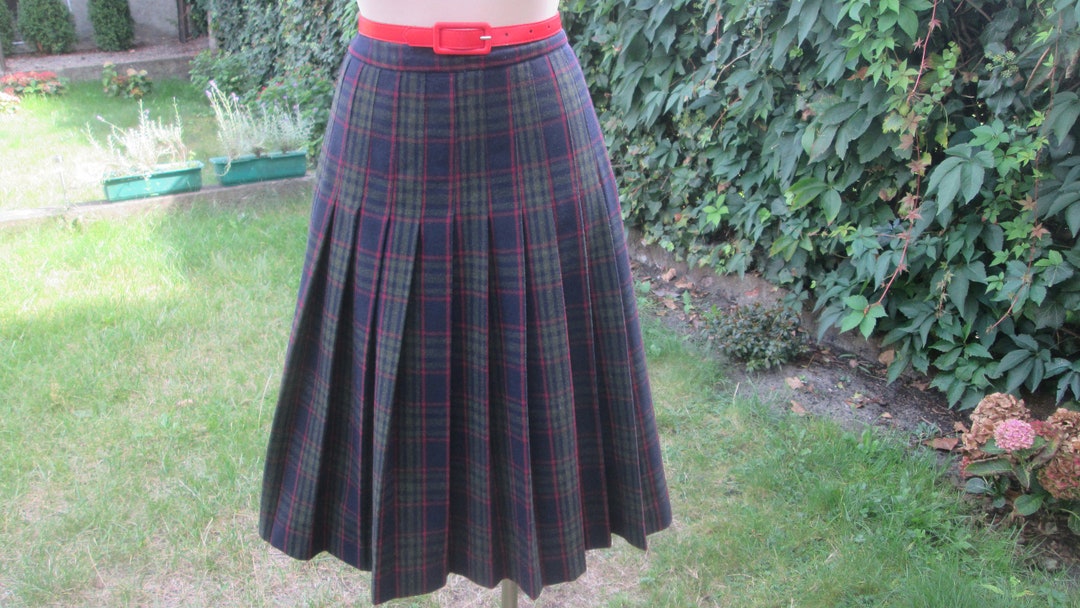 By JULIUS LANG Wool Skirt / Pleated Wool Skirt / Rare Wool Skirt ...