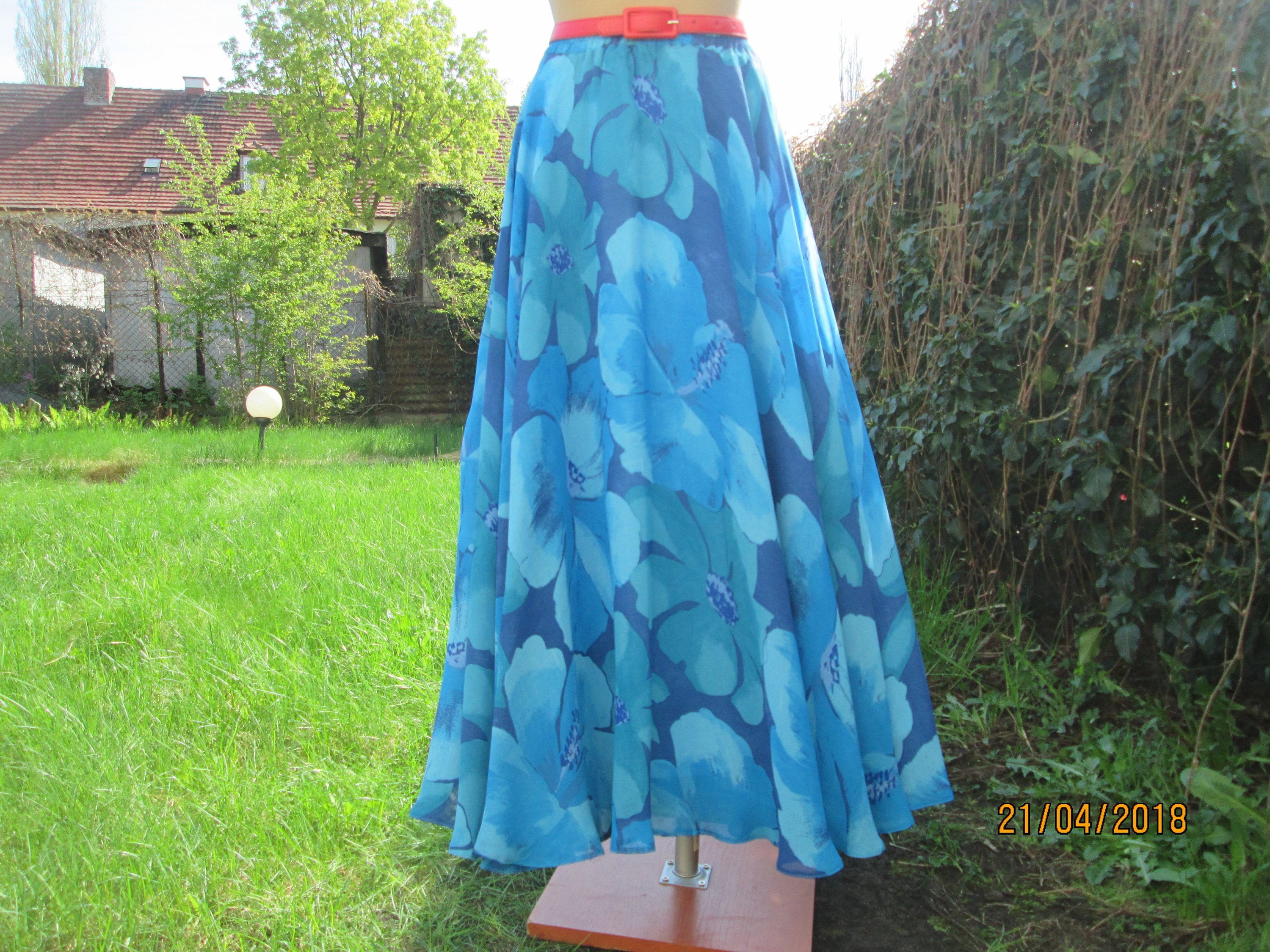 Circle Long Skirt / Circle Skirt Maxi / Big Size Skirt / Blue / Navy ...