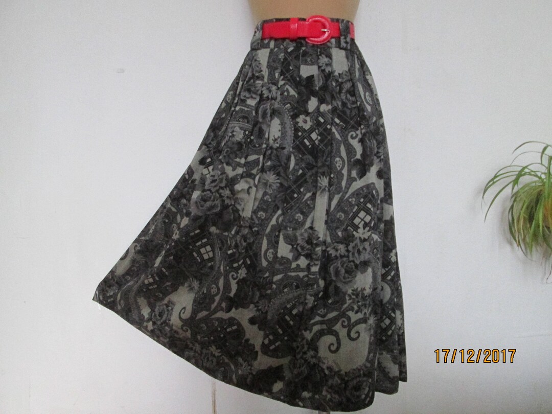 Rare Skirt Vintage / Viscose With Wool / Side Pocket / Lining - Etsy
