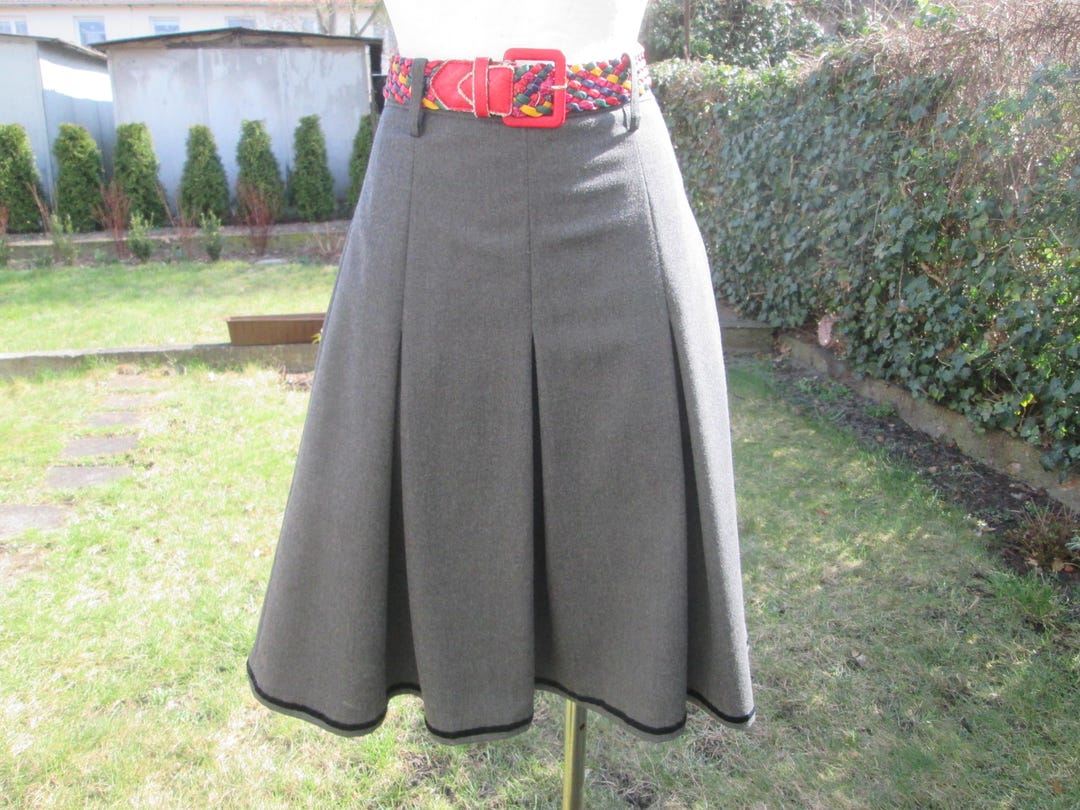 Vintage STEILMANN Wool Skirt: Gray Pleated Designer Skirt - Etsy