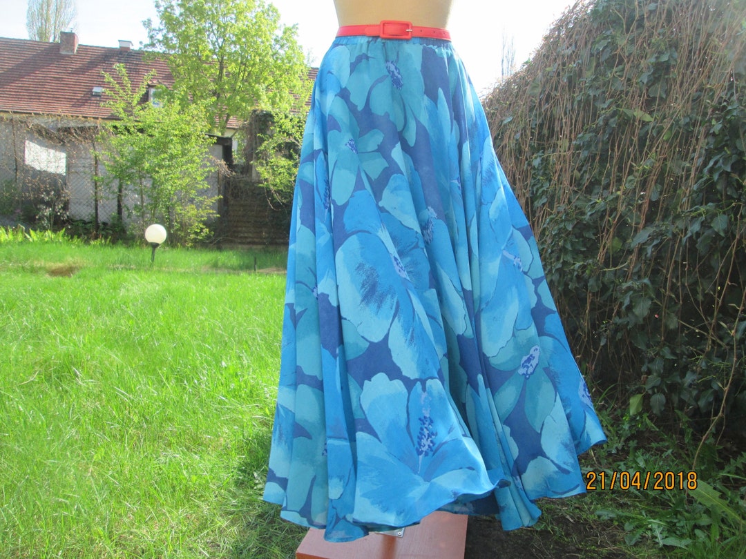 Circle Long Skirt / Circle Skirt Maxi / Big Size Skirt / Blue / Navy ...