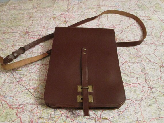 Vintage Leather Messenger Bag: East Europe Army Offic… - Gem