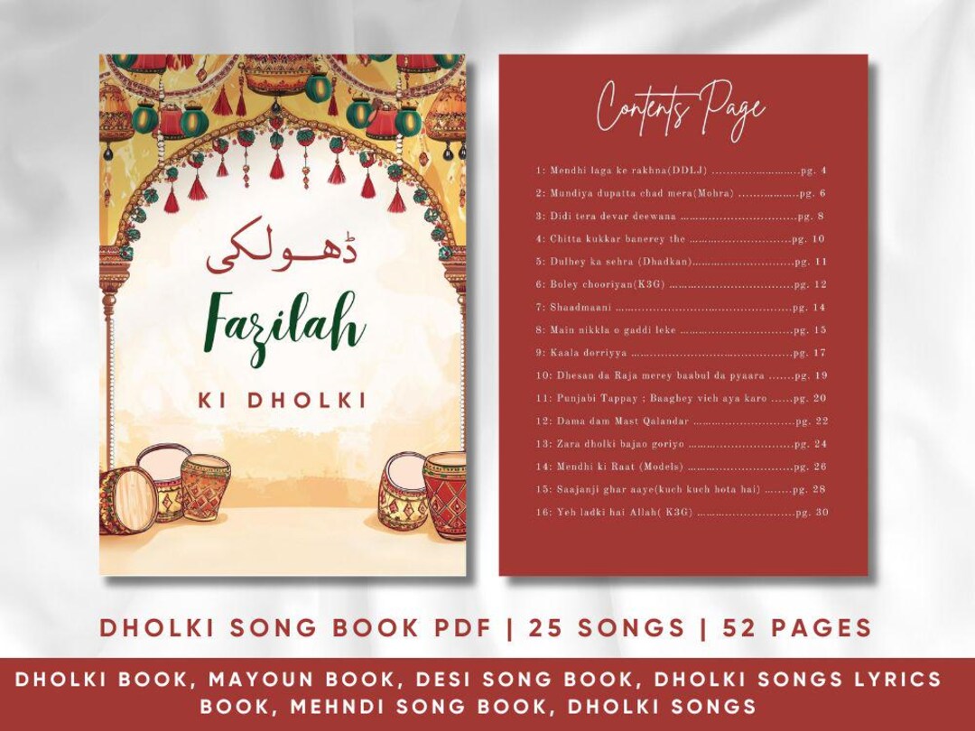 Modern Dholki Book, Desi Song Book, Dholki Songs Lyrics Book, Mehndi ...
