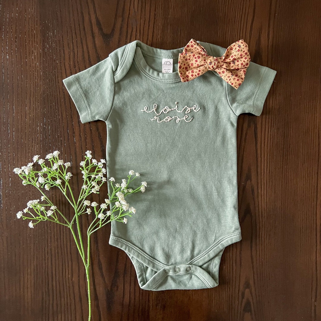 Hand Embroidered Baby Outfit Custom Baby Bodysuit - Etsy