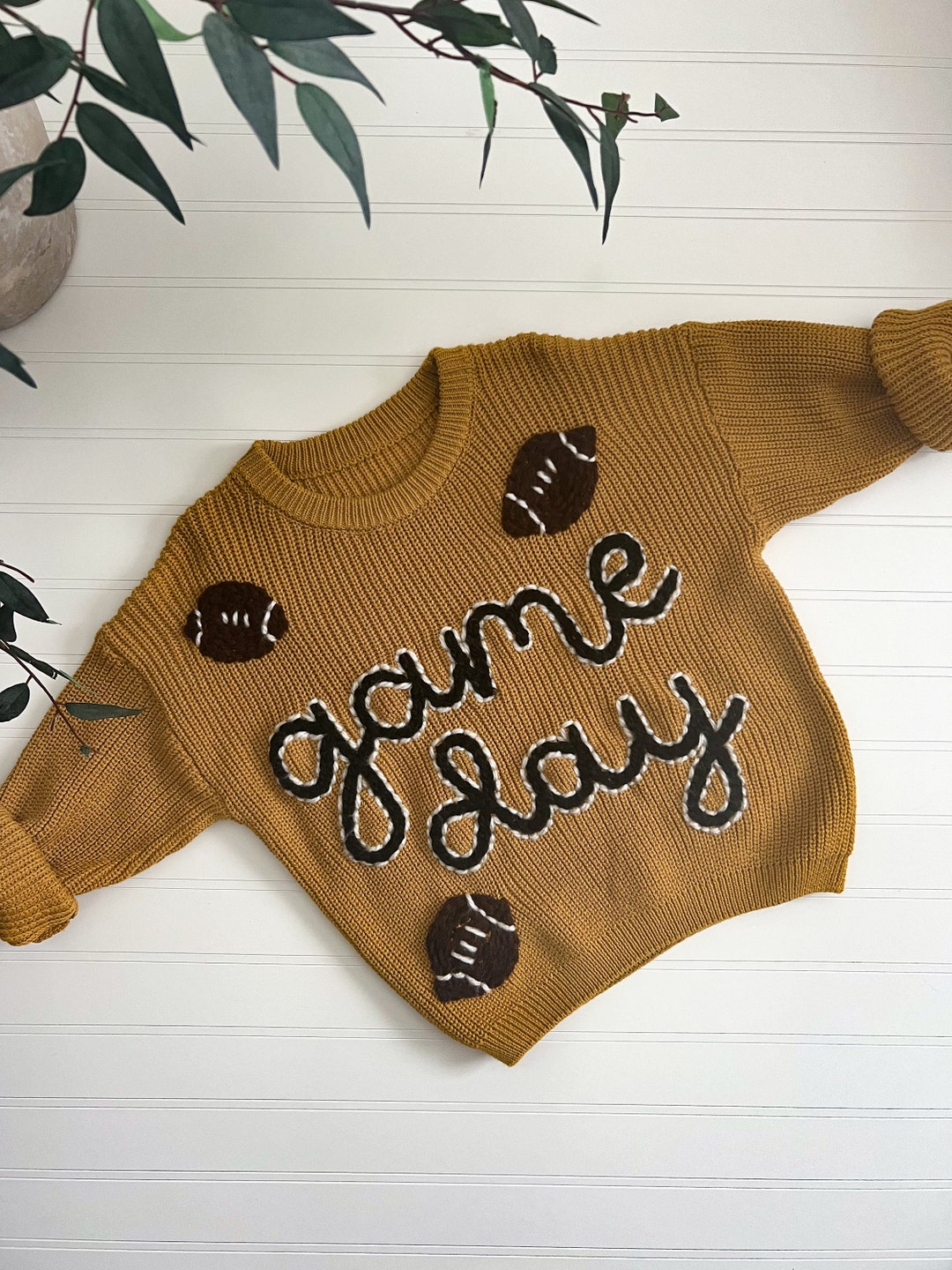 Hand Embroidered Game Day Sweater: Personalized Cotton Baby/toddler ...
