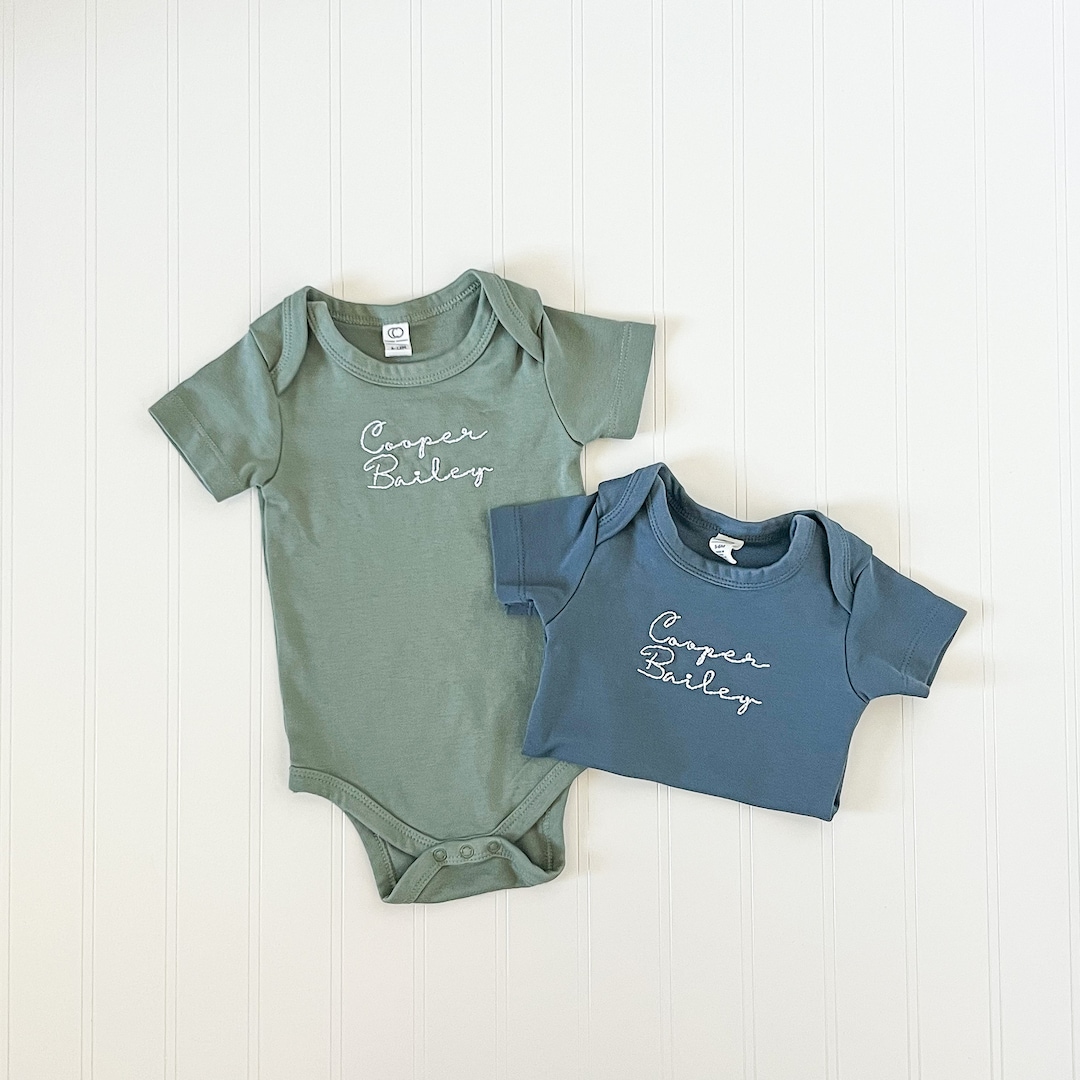 Hand Embroidered Baby Outfit, Custom Baby Bodysuit, Embroidered Baby ...