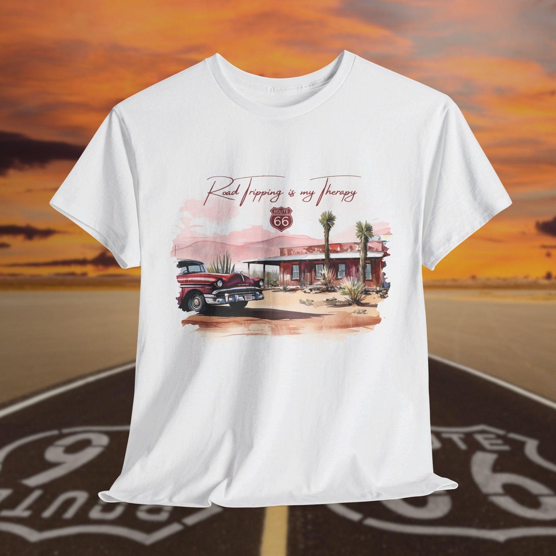 Route 66 T-shirt "road Trip" – Vintage Desert Graphic Tee, Bikers Gift ...