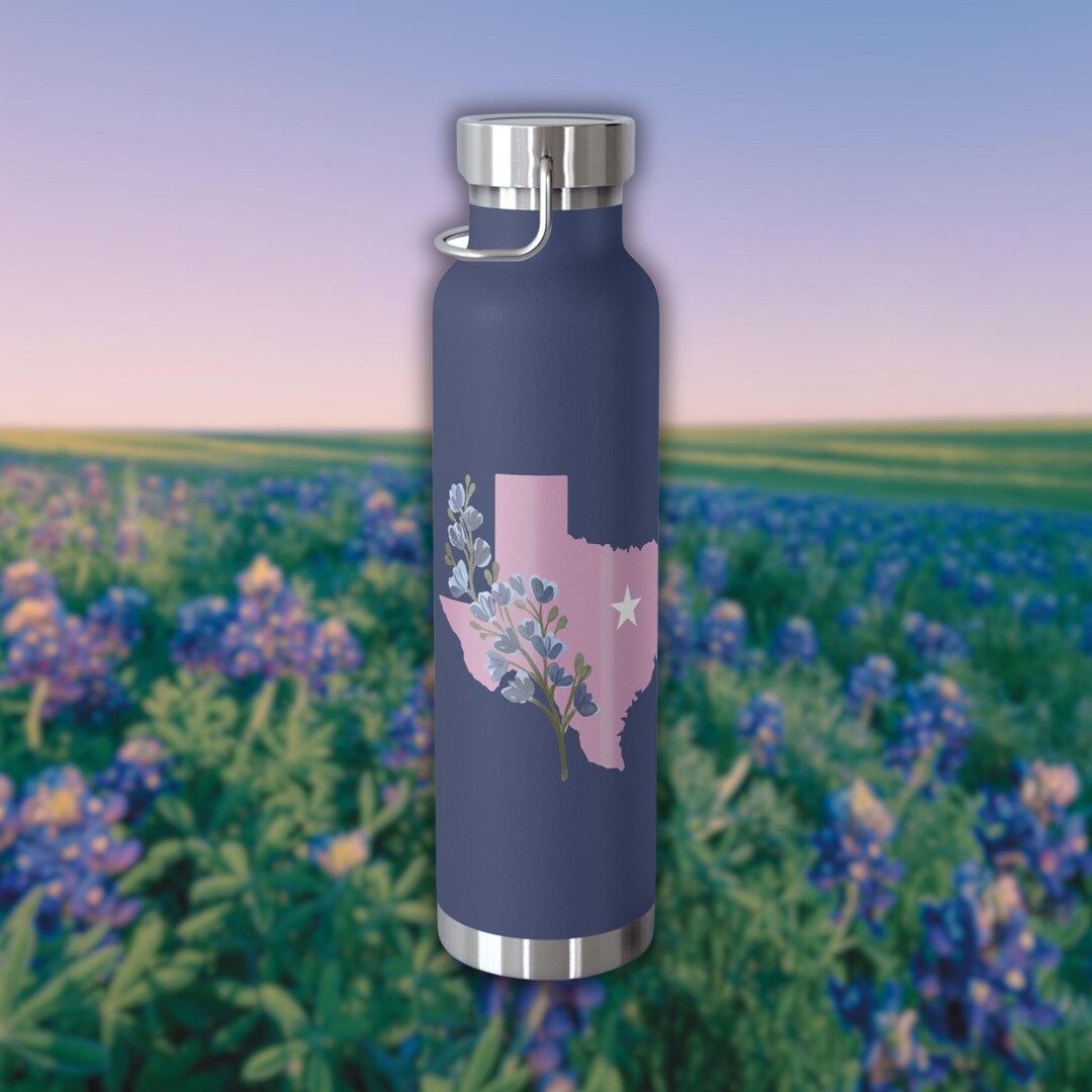 22oz Texas State Blue Bonnet Copper Vacuum Insulated Bottle - Keep Your ...