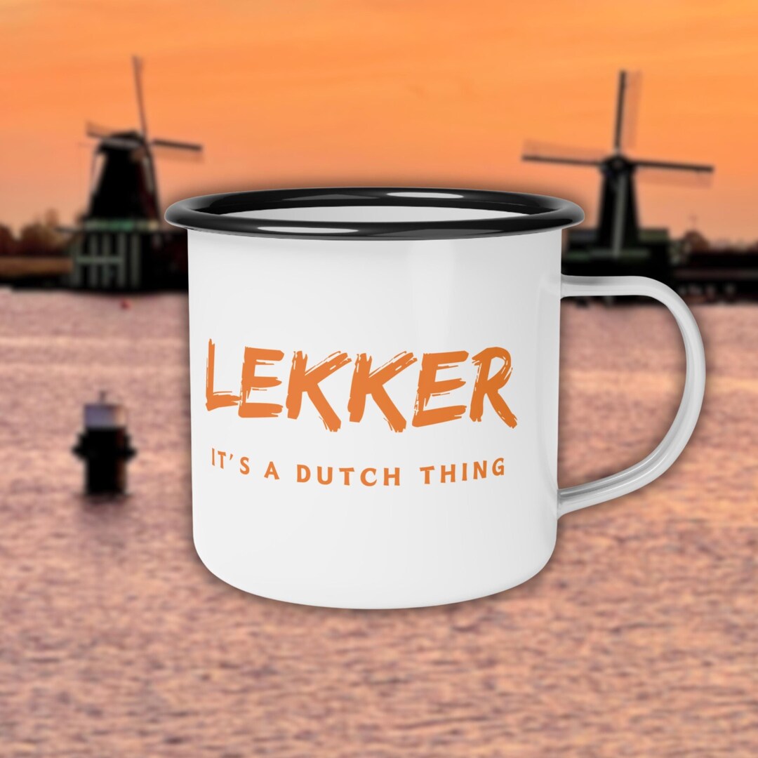 Dutch Delight 'lekker' Enamel Mug - 12oz Perfect for Outdoor ...