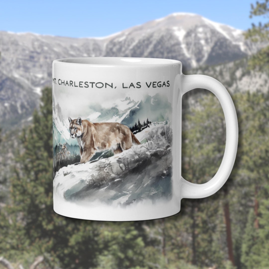 Mountain Lion Ceramic Mug – Mt. Charleston, Las Vegas Design - Etsy