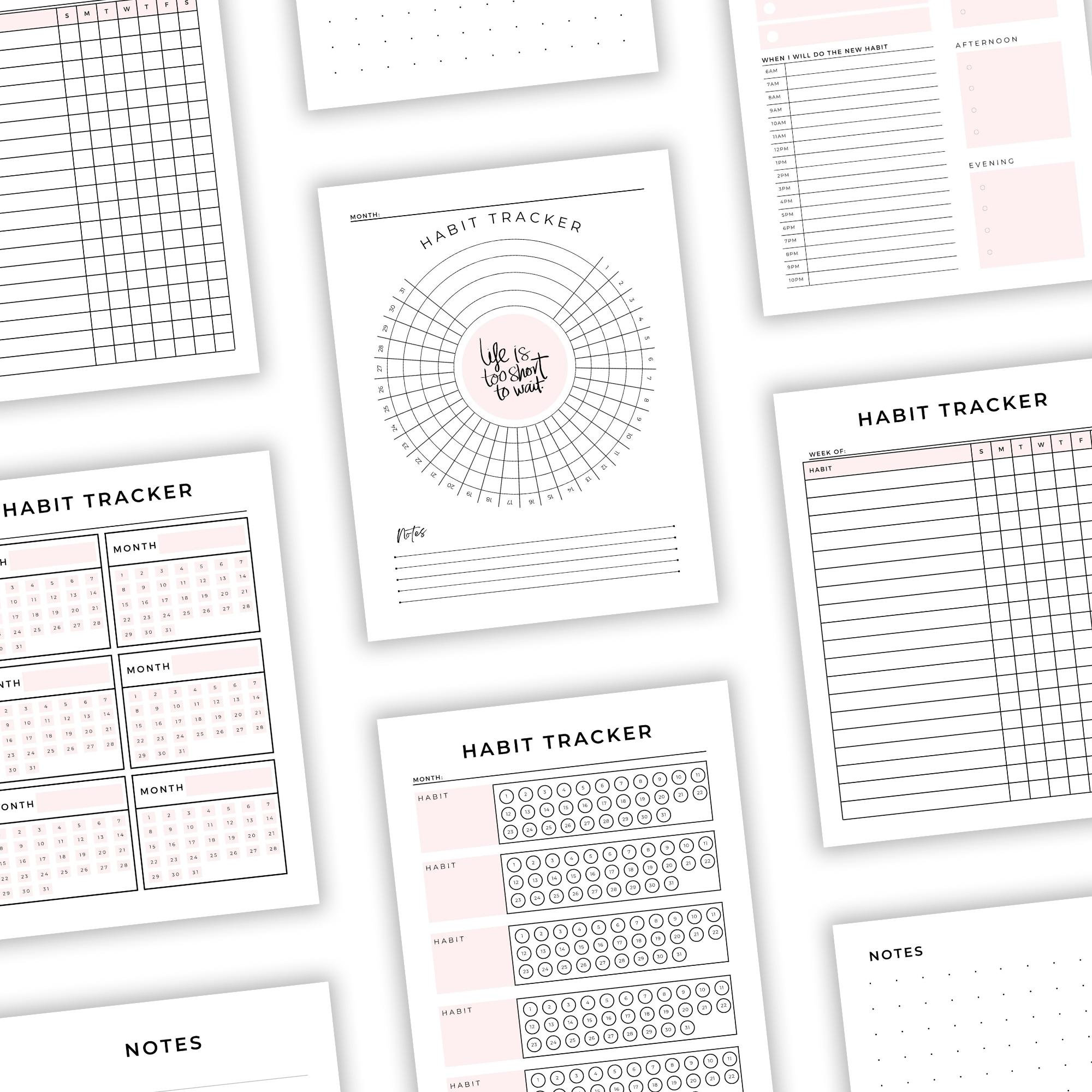 Printable Monthly Habit Tracker | Daily, Weekly, Monthly Habit Tracker ...