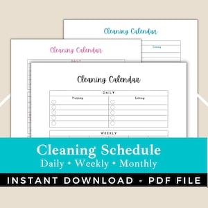 Cleaning Checklist | Cleaning Schedule Printable | Cleaning Planner ...