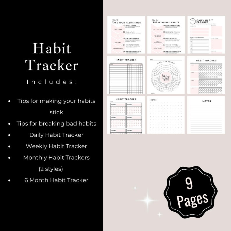 Printable Monthly Habit Tracker | Daily, Weekly, Monthly Habit Tracker ...