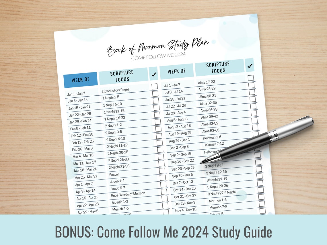 LDS Scripture Reading Chart Book of Mormon Reading Chart New Testament ...