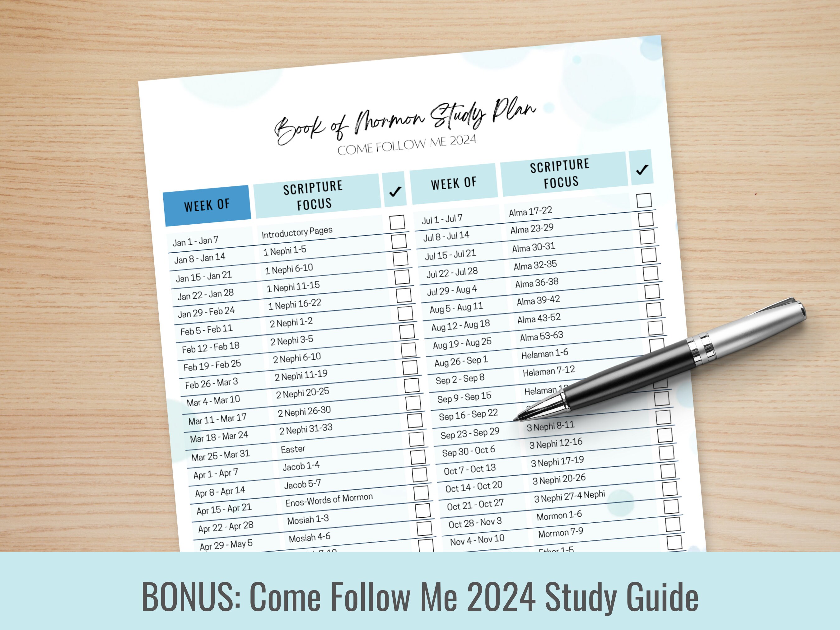 LDS Scripture Reading Chart | Book of Mormon Reading Chart | New ...