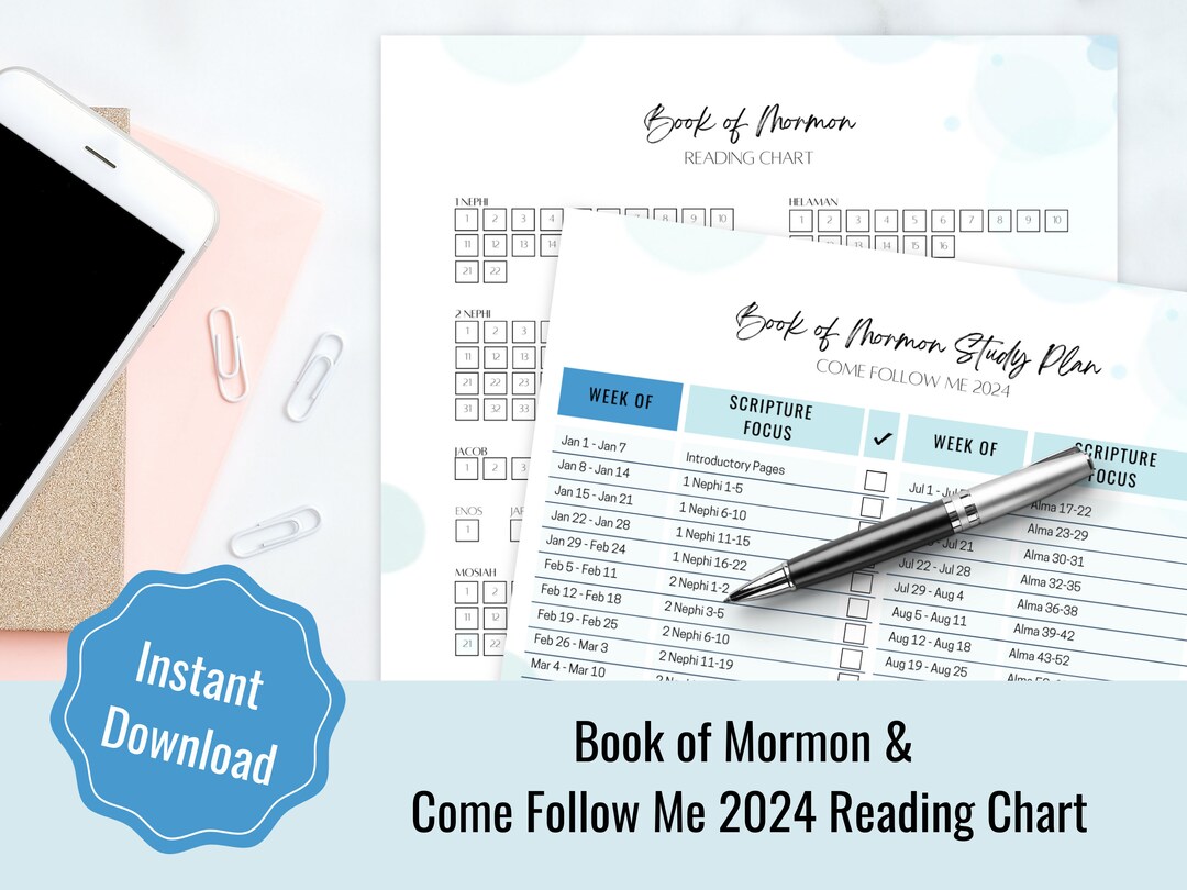 Book of Mormon Reading Chart | Book of Mormon Reading Tracker | Book of ...