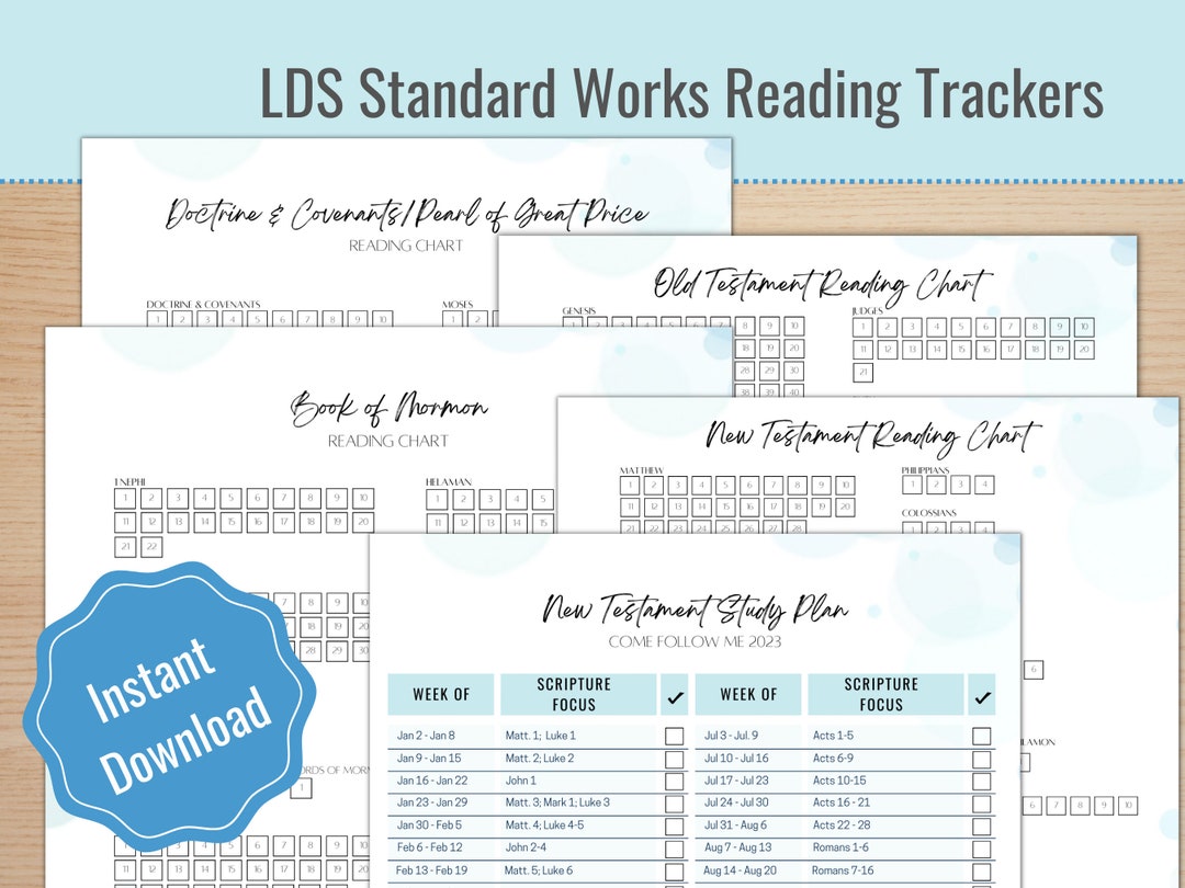 LDS Scripture Reading Chart Book of Mormon Reading Chart - Etsy