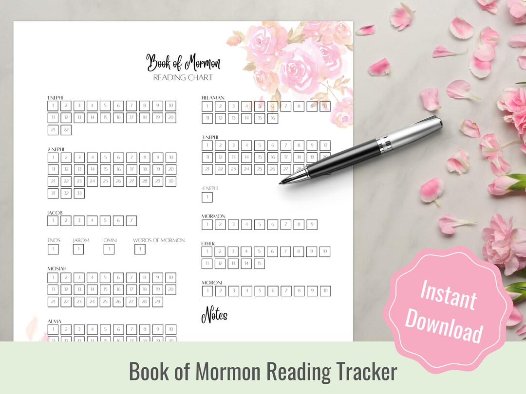 Book of Mormon Reading Chart Book of Mormon Reading Tracker - Etsy