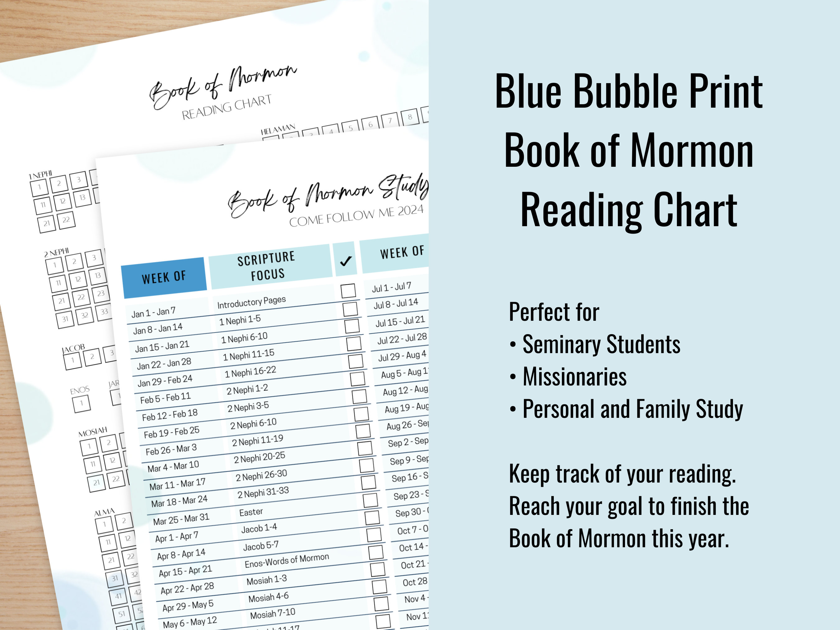 Book of Mormon Reading Chart | Book of Mormon Reading Tracker | Book of ...