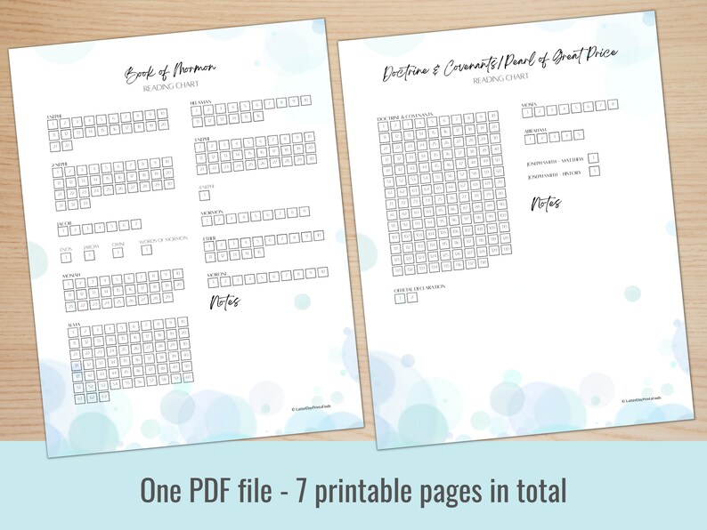 LDS Scripture Reading Chart Book of Mormon Reading Chart - Etsy