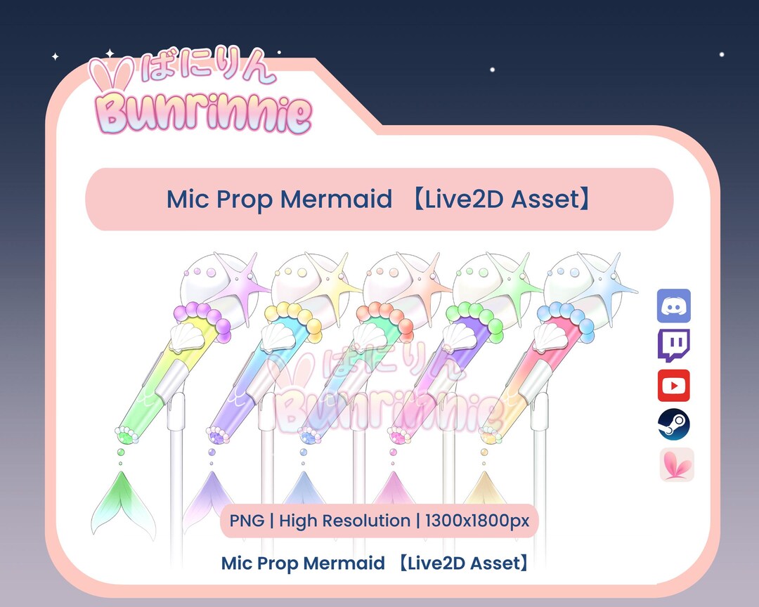 Mic Prop Mermaid【5 Color Live2d Asset】 - Etsy