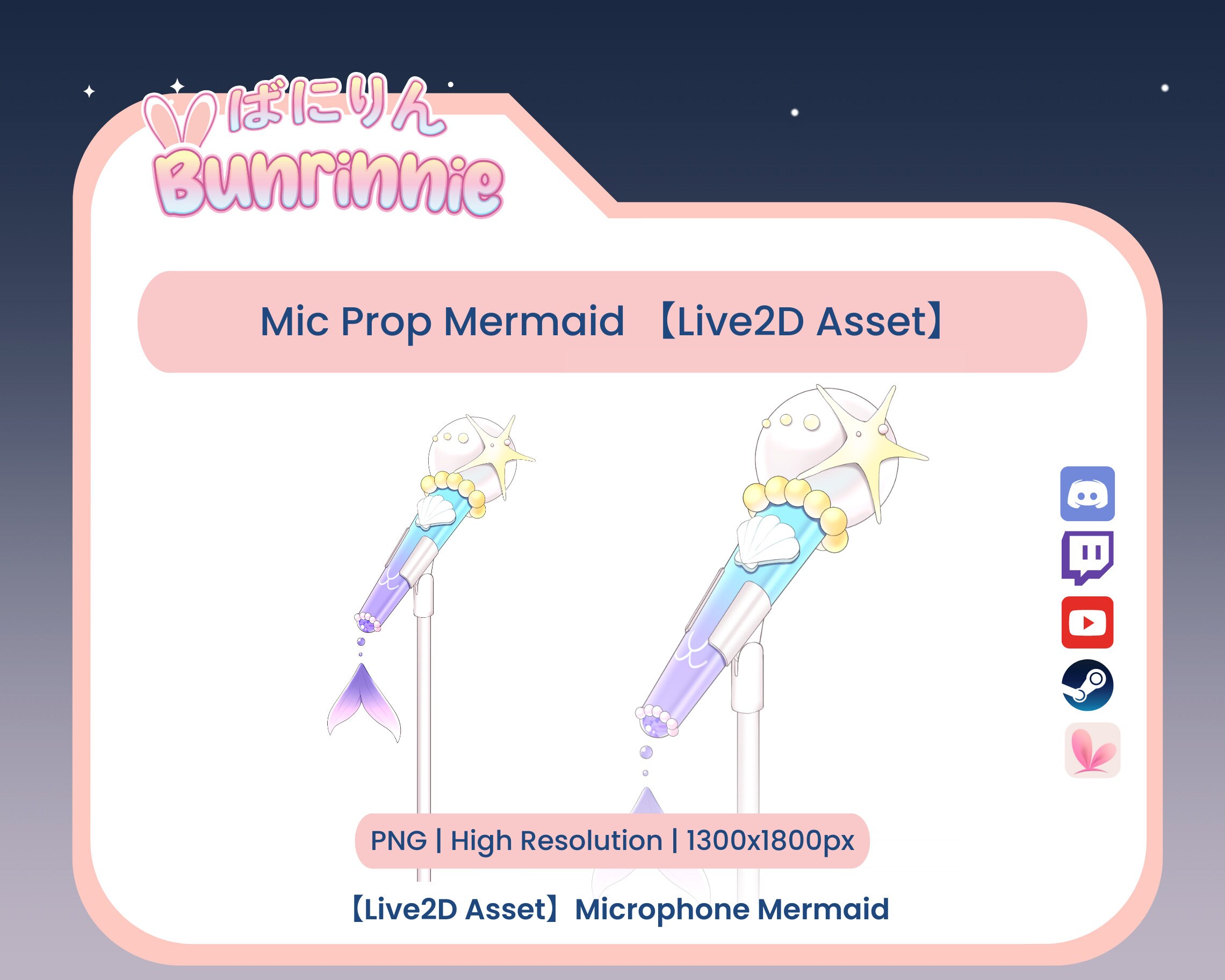 Mic Prop Mermaid live2d Asset - Etsy