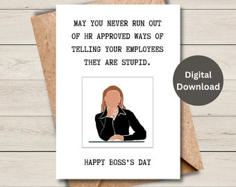 Funny Boss's Day Card Printable Pdf / Instant Download / - Etsy
