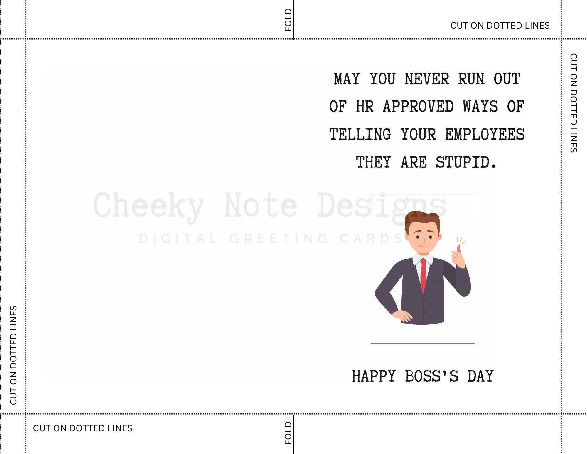 Funny Printable Boss's Day Card, Printable Boss's Day Card for Him ...