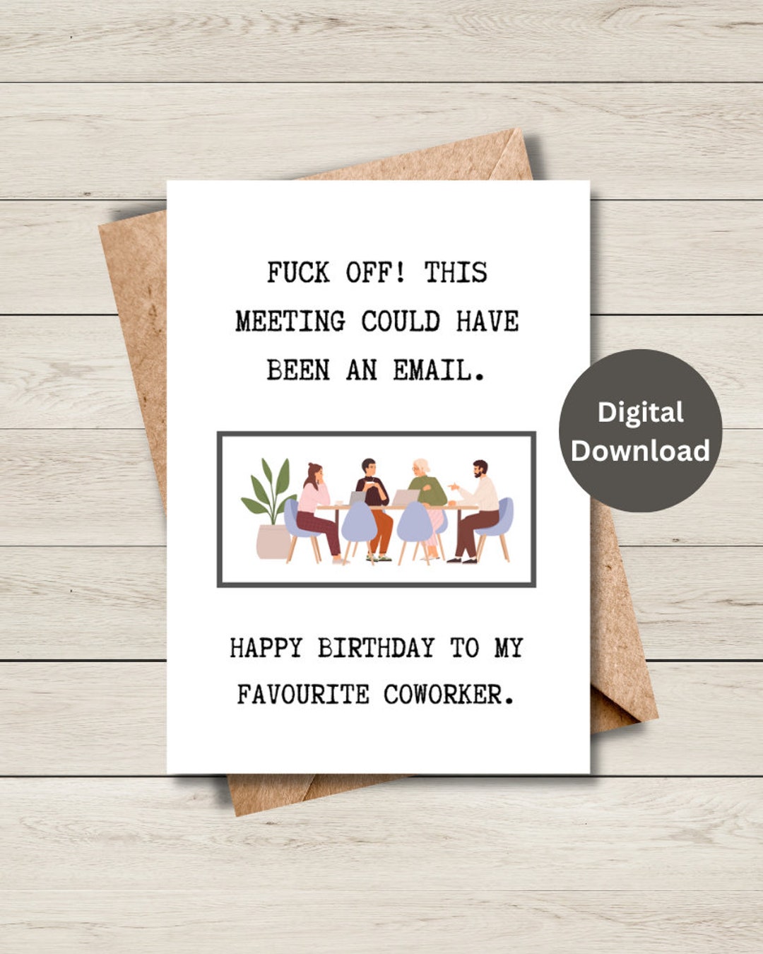 Printable Birthday Card Coworker, Printable Birthday Day Card Funny ...
