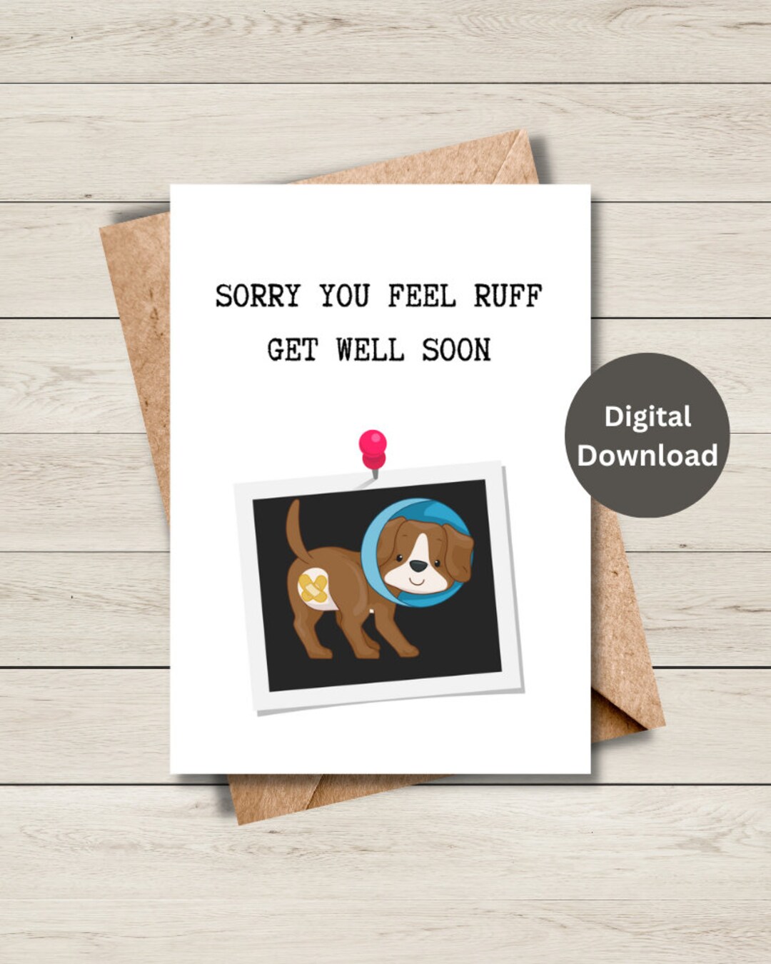 Printable Get Well Card, Printable Get Well Card Funny, Digital Get ...