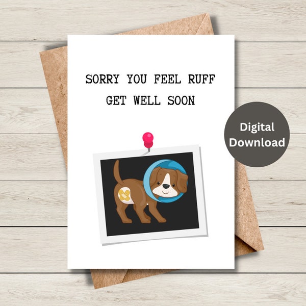 Dog Get Well Card - Etsy